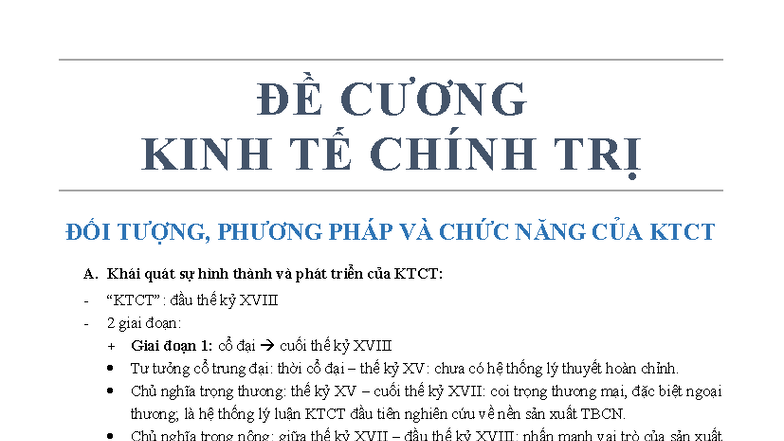 %C4%90%E1%BB%81%20c%C6%B0%C6%A1ng%20KTCT - ĐỀ CƯƠNG KINH TẾ CHÍNH TRỊ ĐỐI TƯỢNG, PHƯƠNG PHÁP VÀ ...