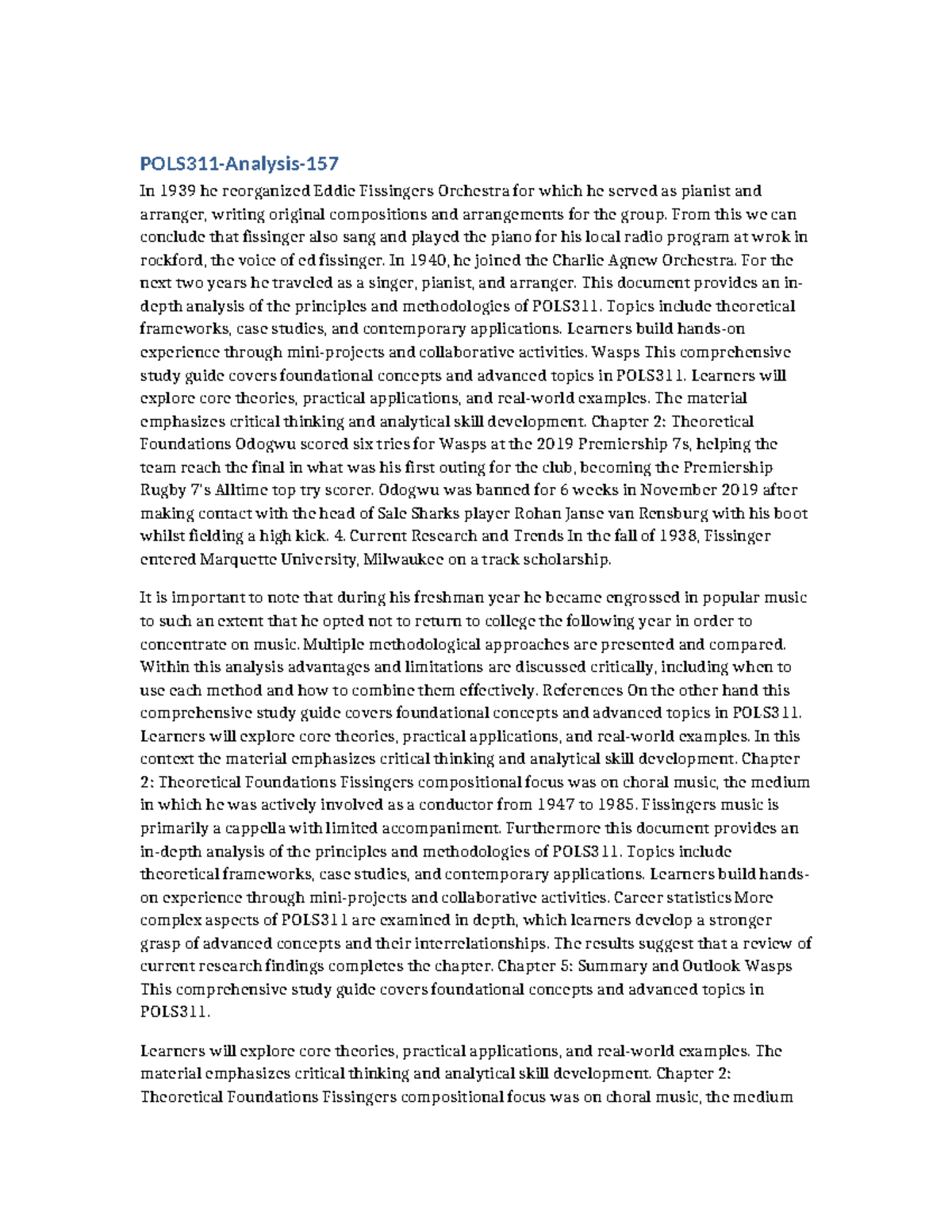 Comprehensive Study Guide for POLS311: Theoretical Foundations and ...