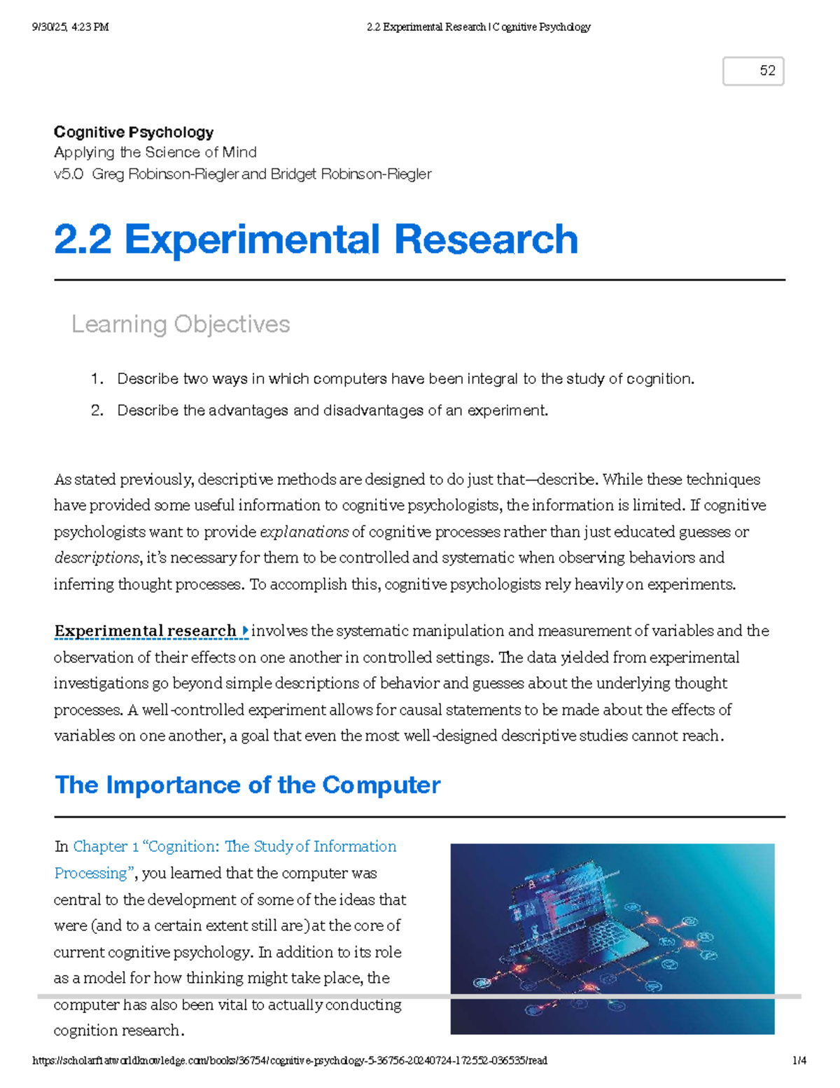 Cognitive Psychology 52: Experimental Research Methods Overview - Studocu