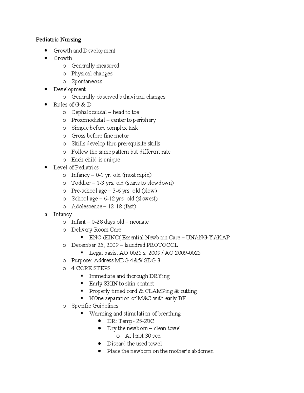 Pediatric Nursing: Growth and Development Overview (MCH 101) - Studocu