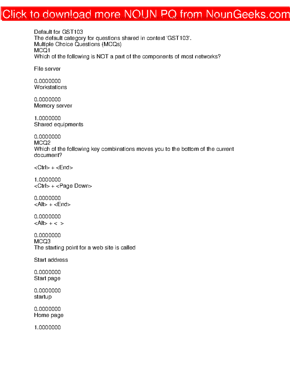 Gst103 Midterm MCQ Questions and Answers Guide - Studocu