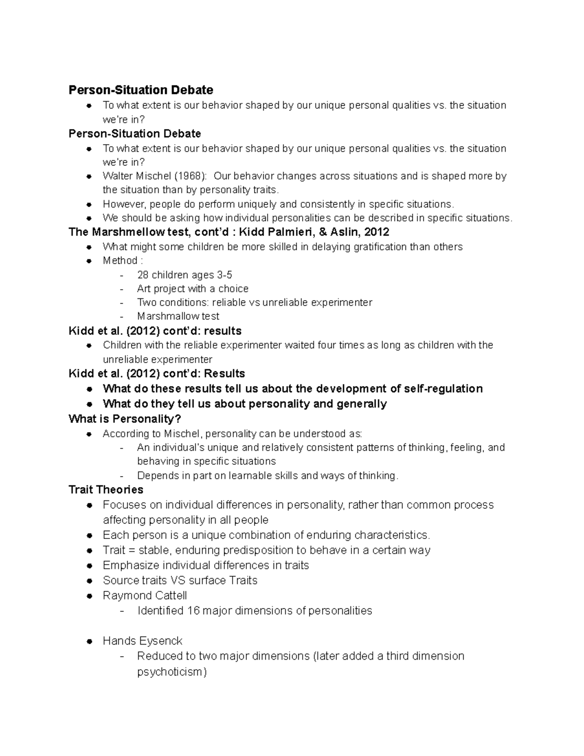 Psych 101: Understanding Personality & the Person-Situation Debate ...