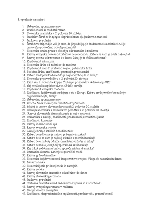 Ustnamatura 22 - Primeri vprašanj za ustni del izpita iz slovenščne na ...