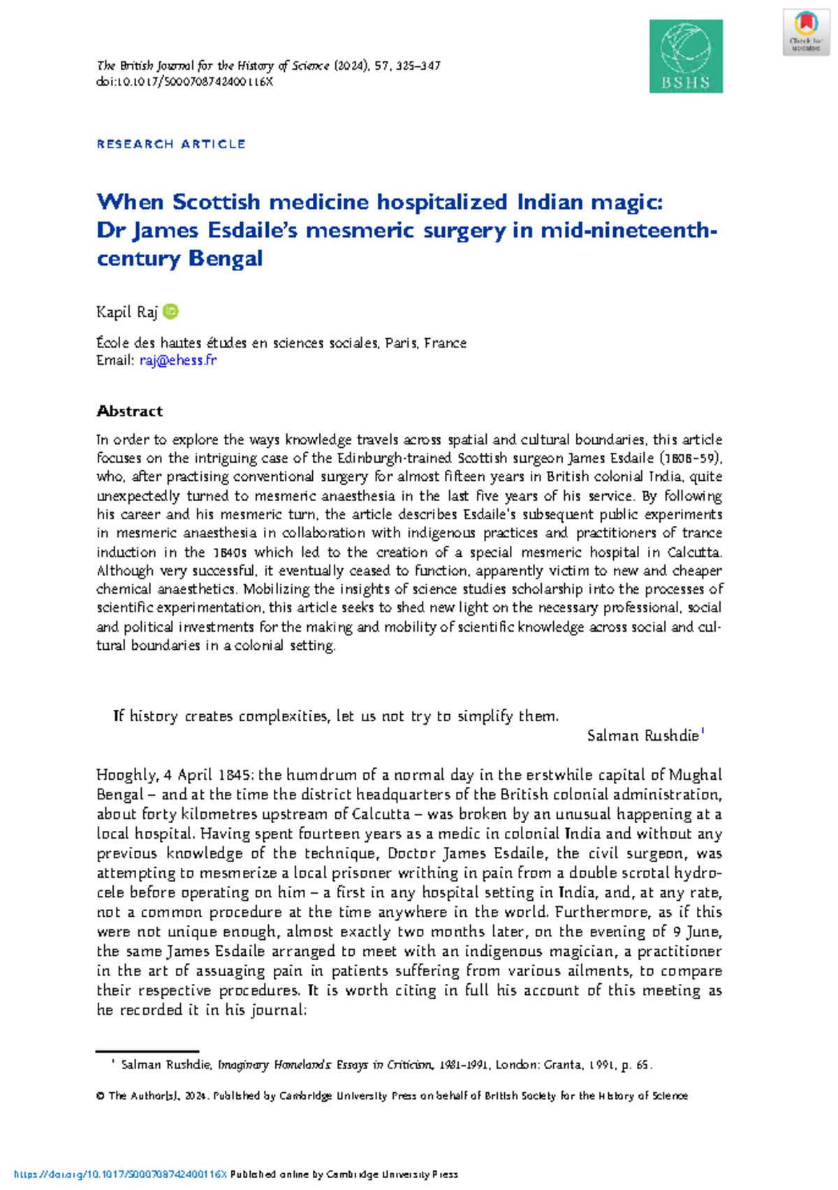 When Scottish medicine met Indian magic: Dr. Esdaile's mesmeric surgery ...
