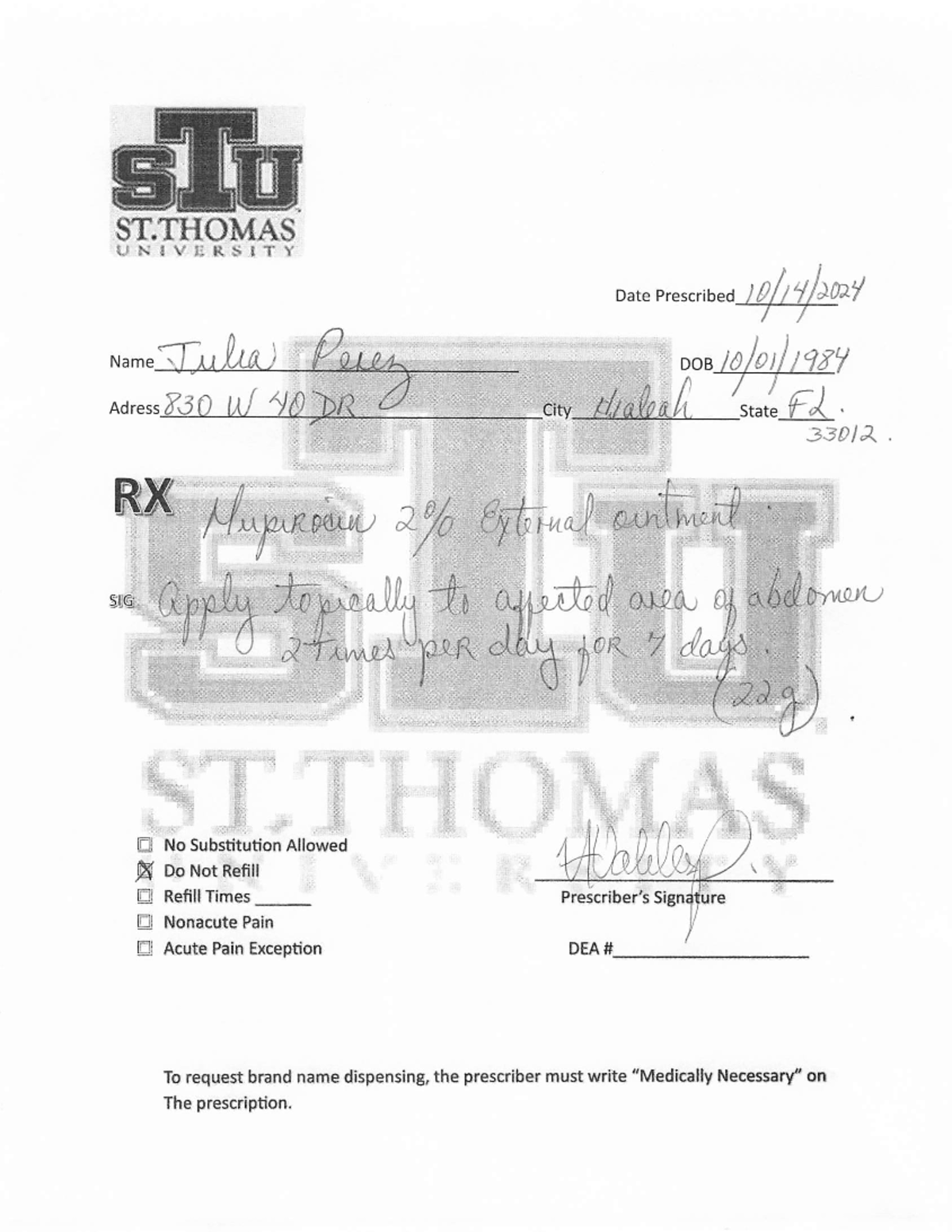 WEEK 1 RX Assignments - Patient Prescription Examples (SLO) - Studocu
