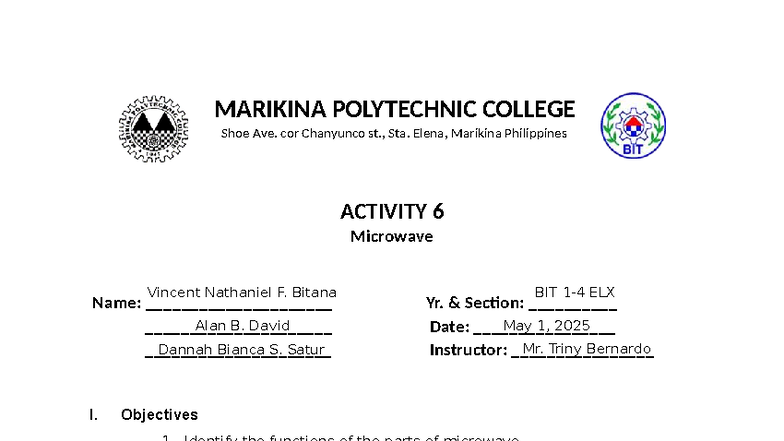 M2 ACT 6: Microwave Functions, Troubleshooting & Repair Guide - Studocu
