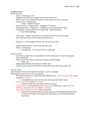 EESA06 Cheat Sheet: Key Concepts in Geology and Plate Tectonics - Studocu