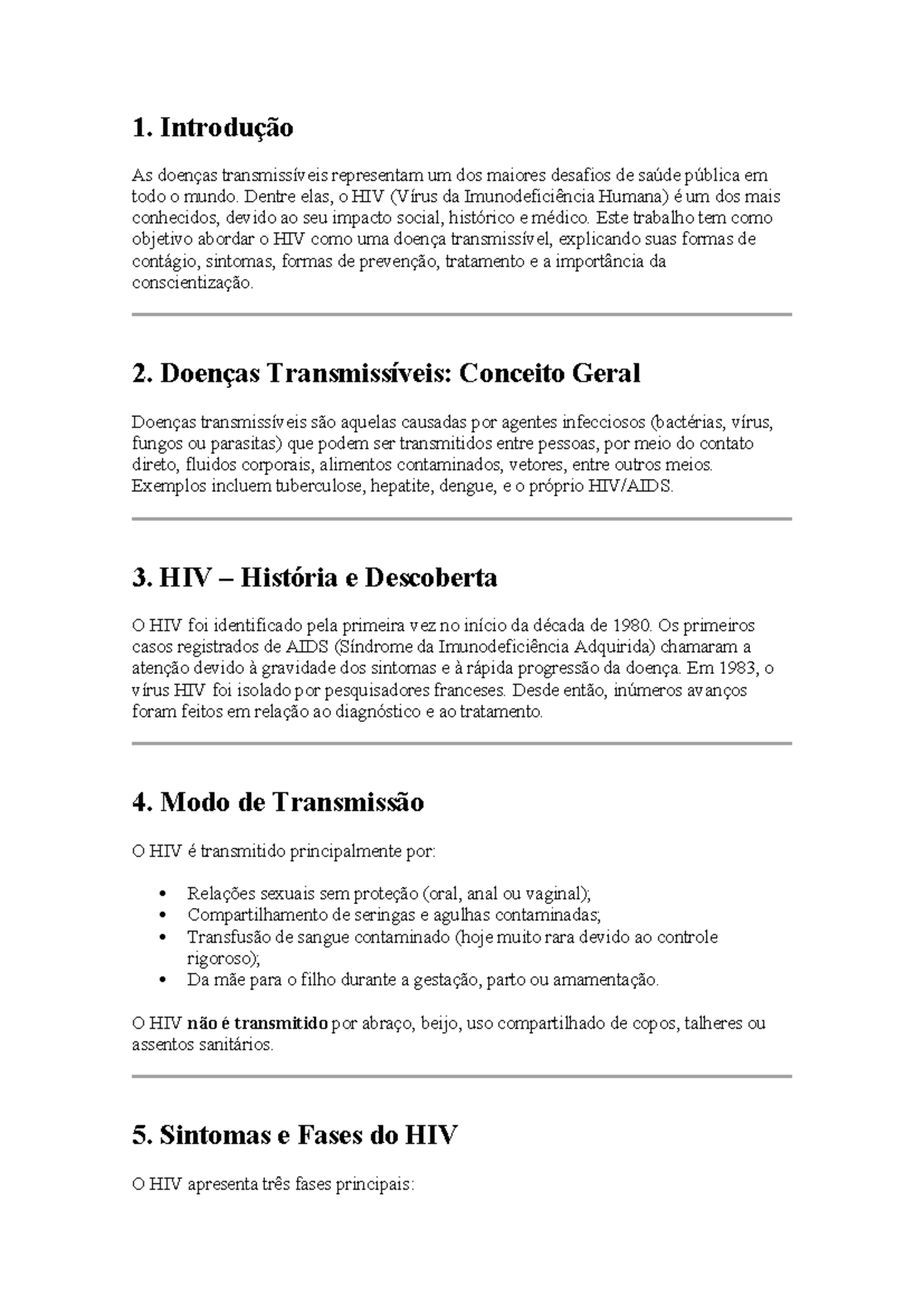 Estudo sobre HIV: Transmissão, Sintomas e Prevenção - Studocu