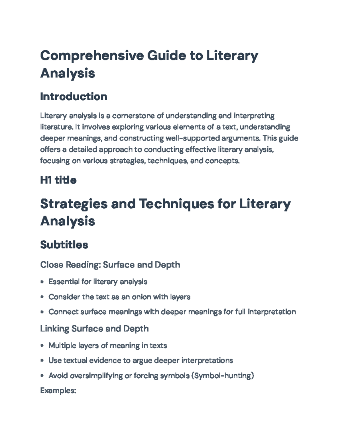 Strategies and Techniques for Effective Literary Analysis Guide ...