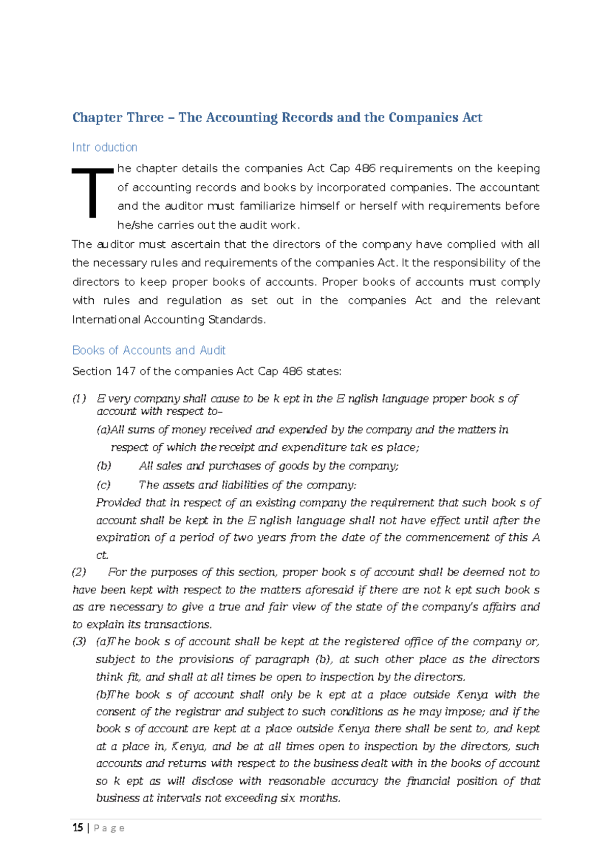 Lesson 2 Auditing Notes: Companies Act Cap 486 Compliance - Studocu