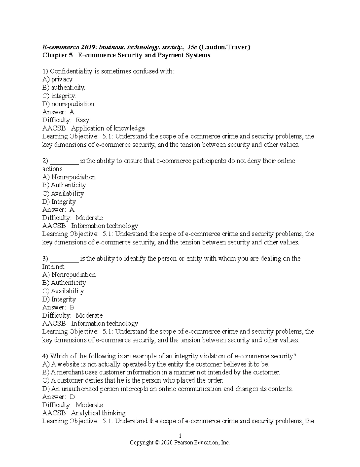 E-Commerce - Q&A - Trắc Nghiệm Chương 1 (Course Code: ECOM101) - Studocu