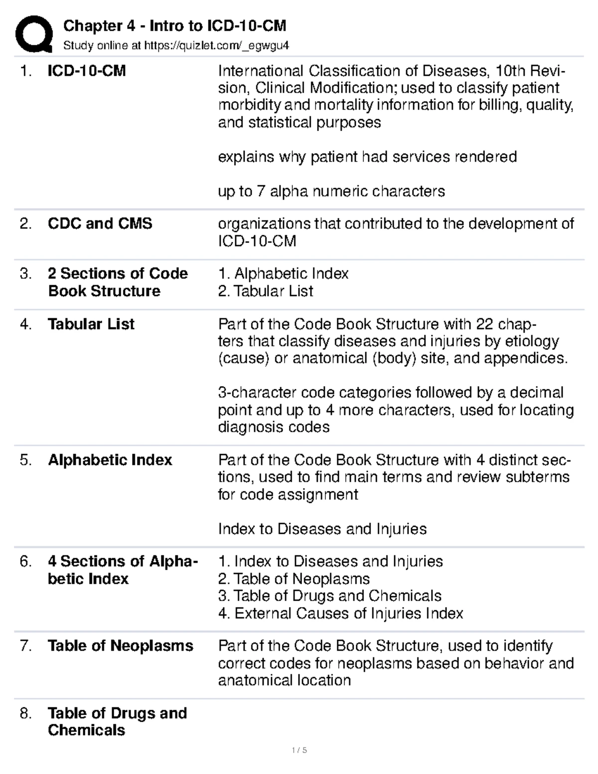 Chapter 6 - HCPCS Level II Concepts and Coding Guidelines - Studocu