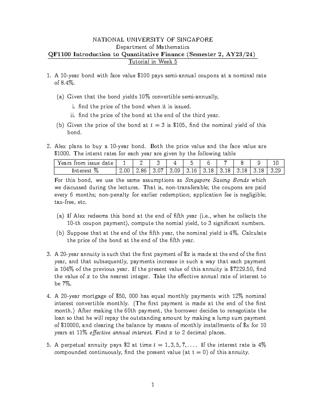 Tutorial-3 - tutorial - NATIONAL UNIVERSITY OF SINGAPORE Department of ...