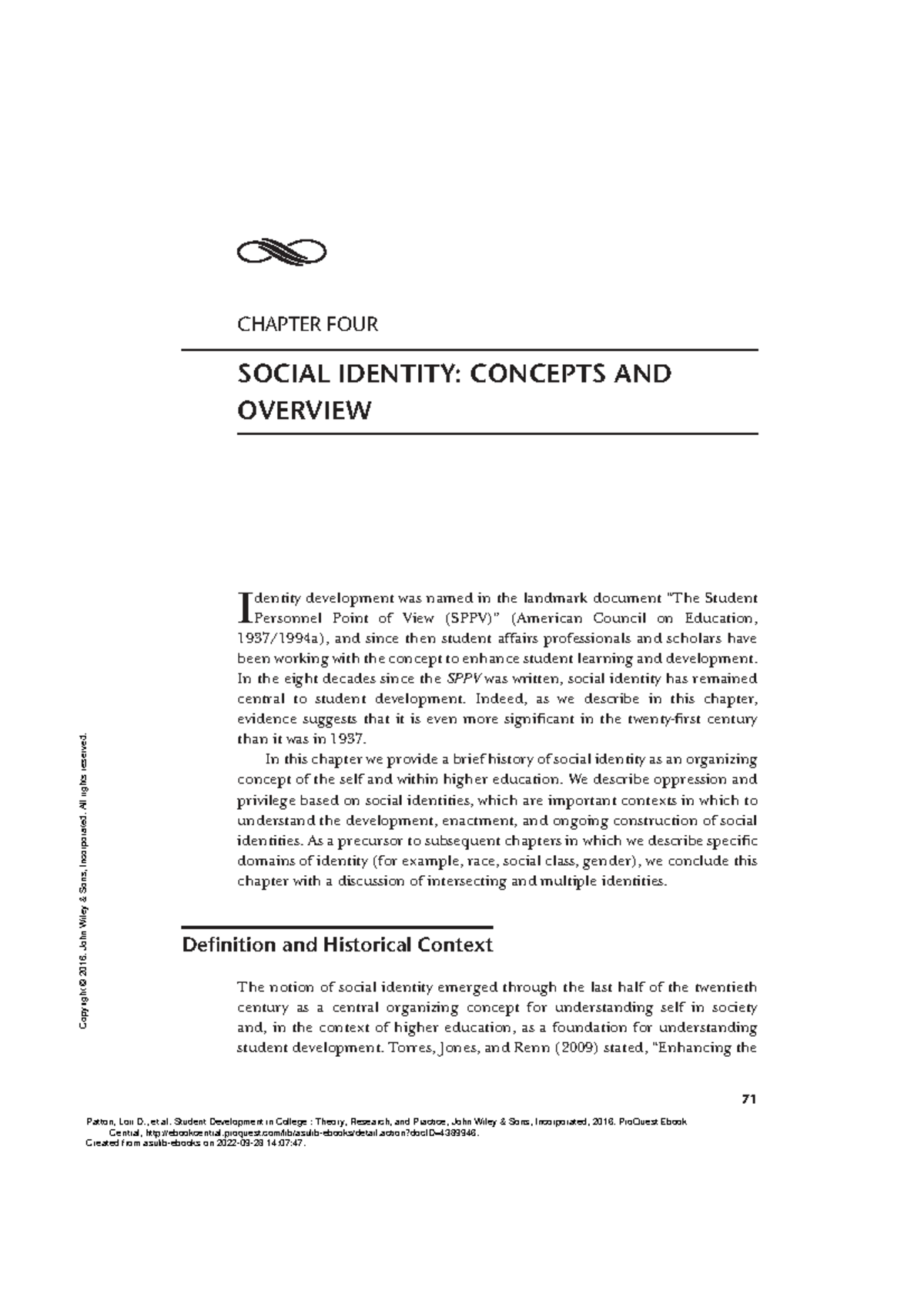 Social Identity and Its Impact on College Student Development - CHAPTER ...