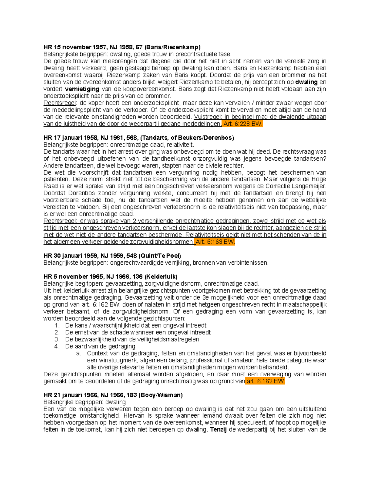 Arresten in het Verbintenissenrecht: Belangrijke Uitspraken en ...