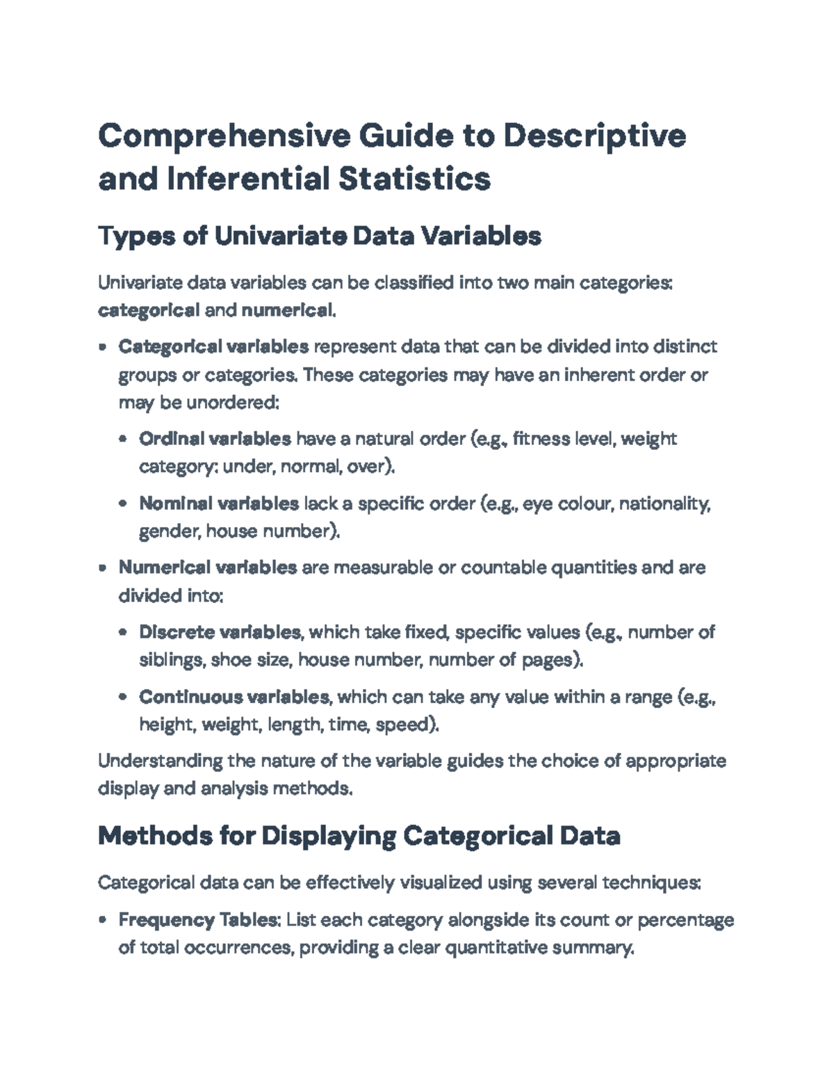 Comprehensive Guide to Stat Concepts & Data Analysis Techniques (STAT 101) - Studocu