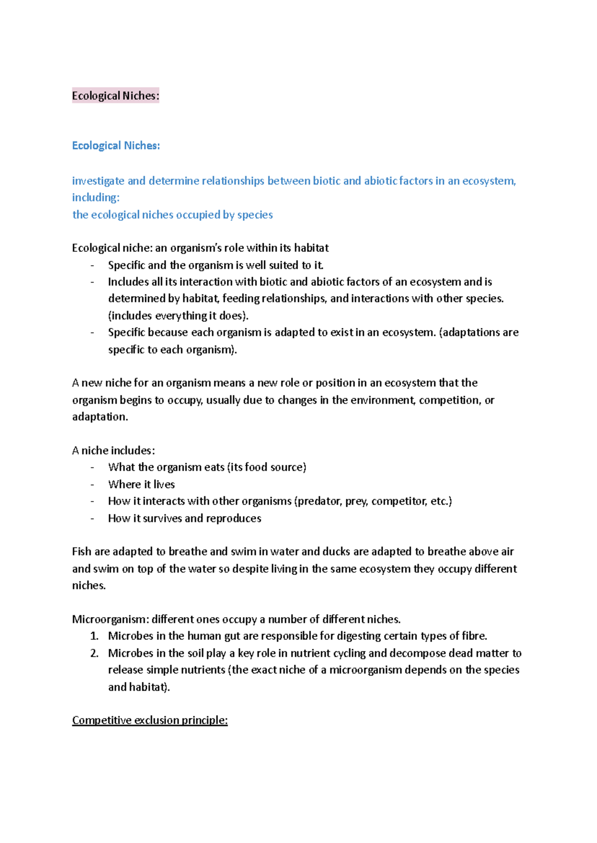 Ecological Niches: Relationships of Biotic & Abiotic Factors - HSC ...