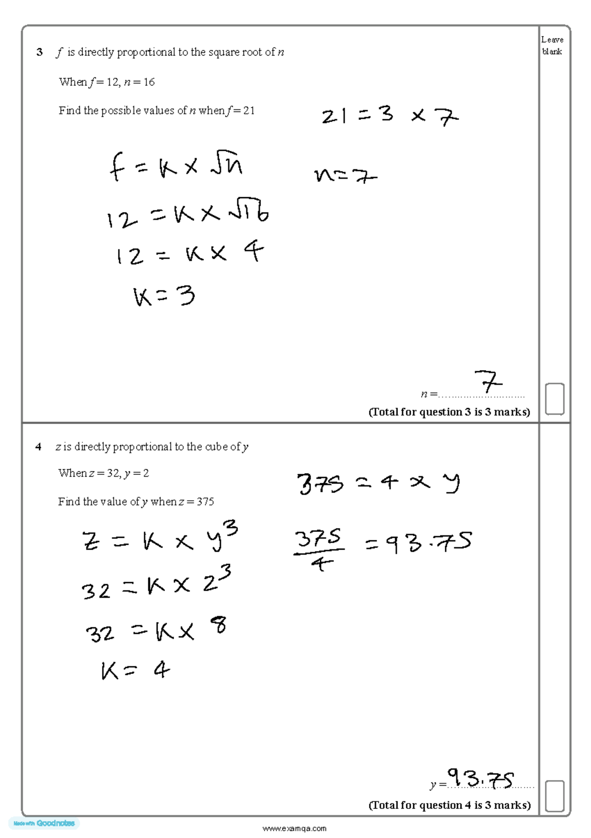 GCSE-Direct-and-Inverse-Proportion-Grade-7-Worksheet - Leave 3 f is ...