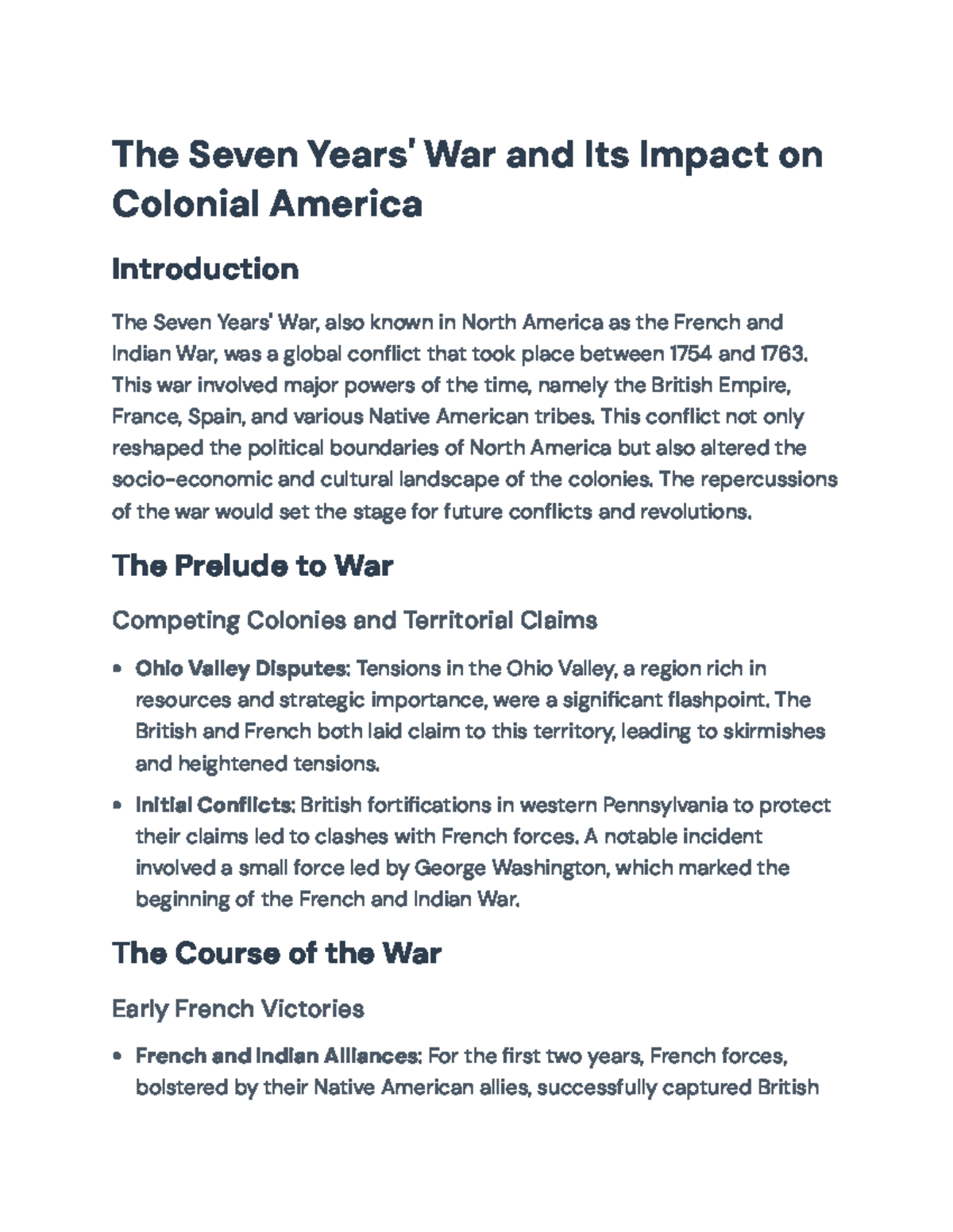 The Seven Years' War and Its Transformative Impact on Colonial America ...