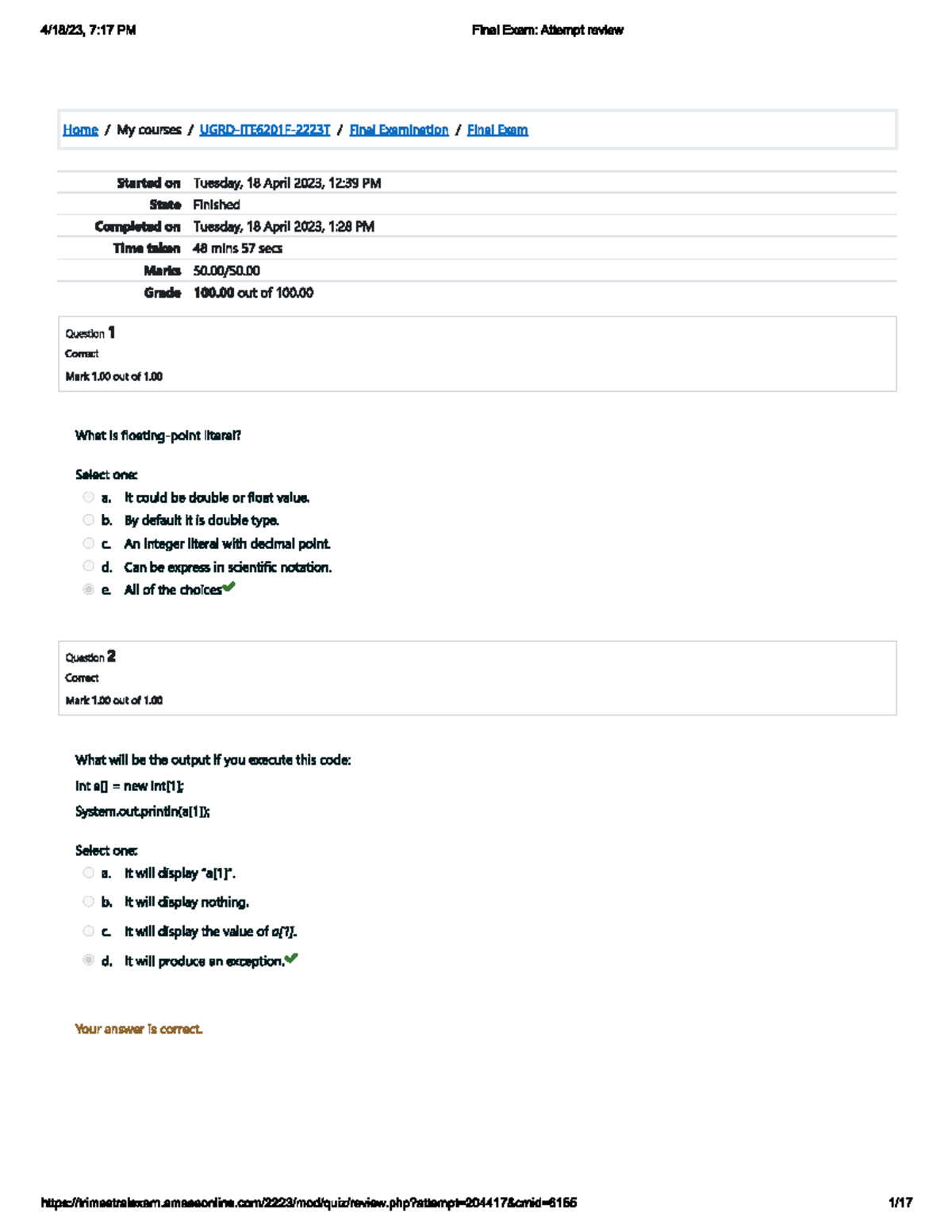 Comp Prog 2 Final Exam Study Guide - Studocu