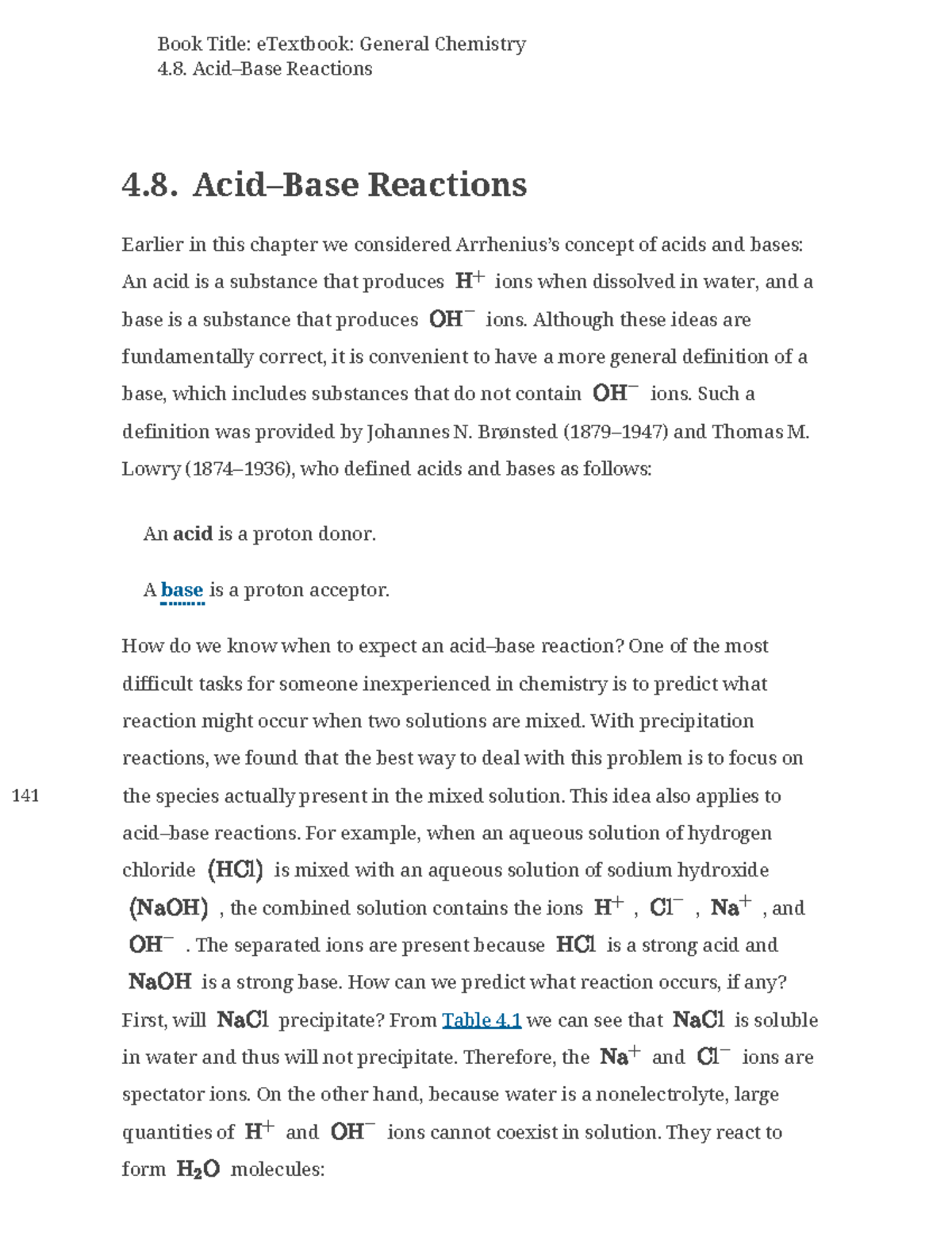 General Chemistry Exam: Acid-Base Reactions and Calculations - Book ...