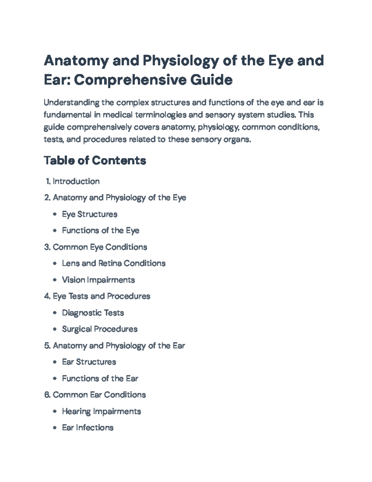 Comprehensive Guide to Anatomy and Physiology of Eye & Ear - Anatomy ...