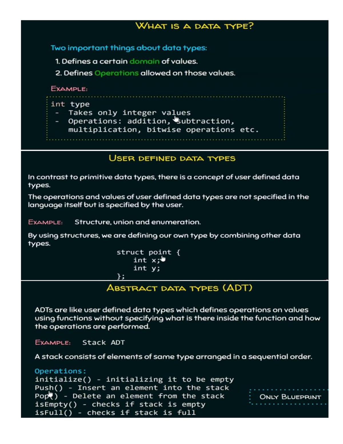 ADT - Important Topics: Understanding Data Types and Operations - Studocu