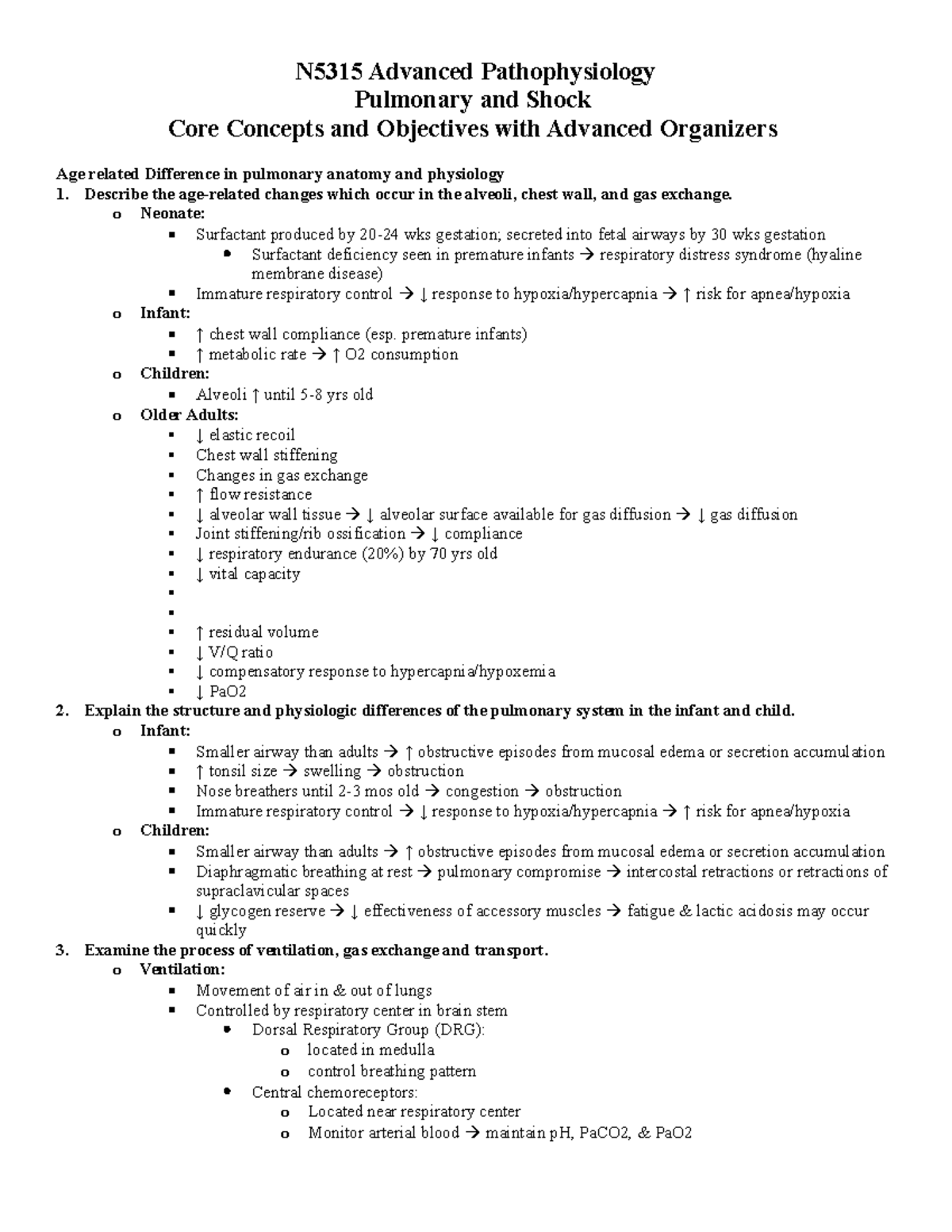 N5315 Final Exam Study Guide: Advanced Pathophysiology on Pulmonary ...