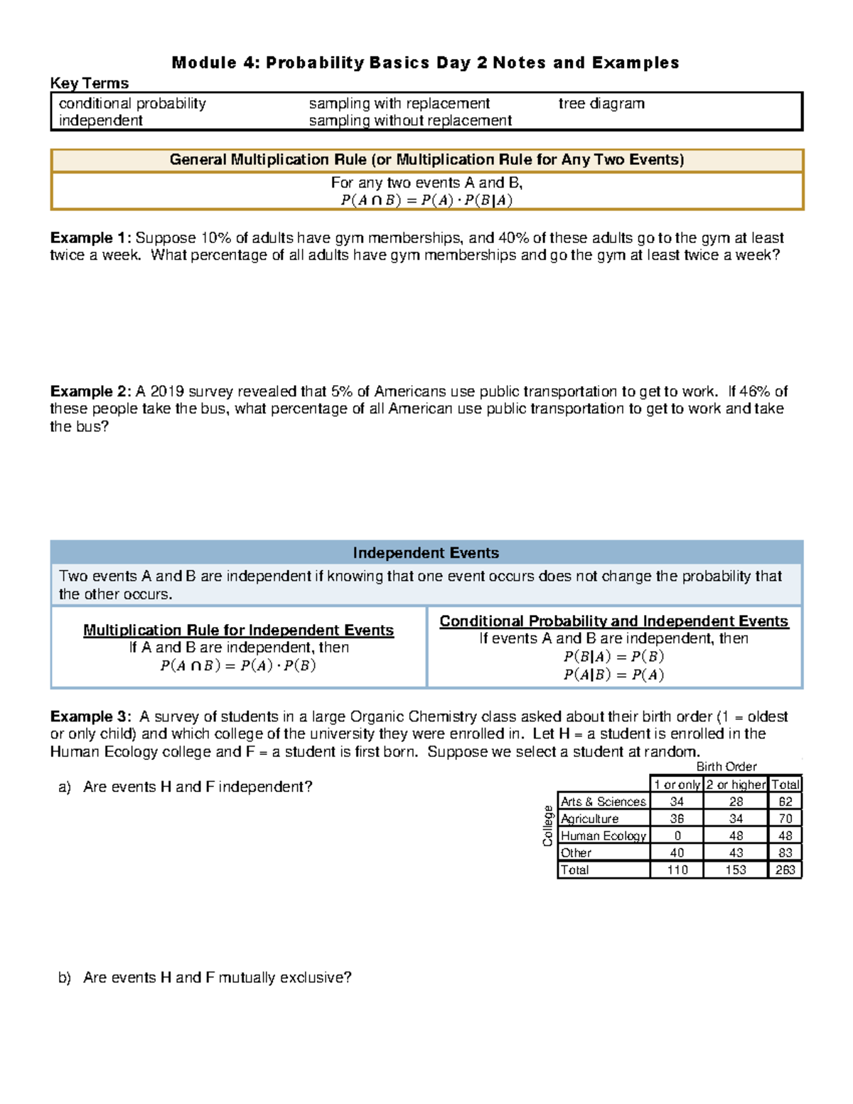 Module 4: Probability Basics Day 2 - Key Concepts and Examples - Module ...