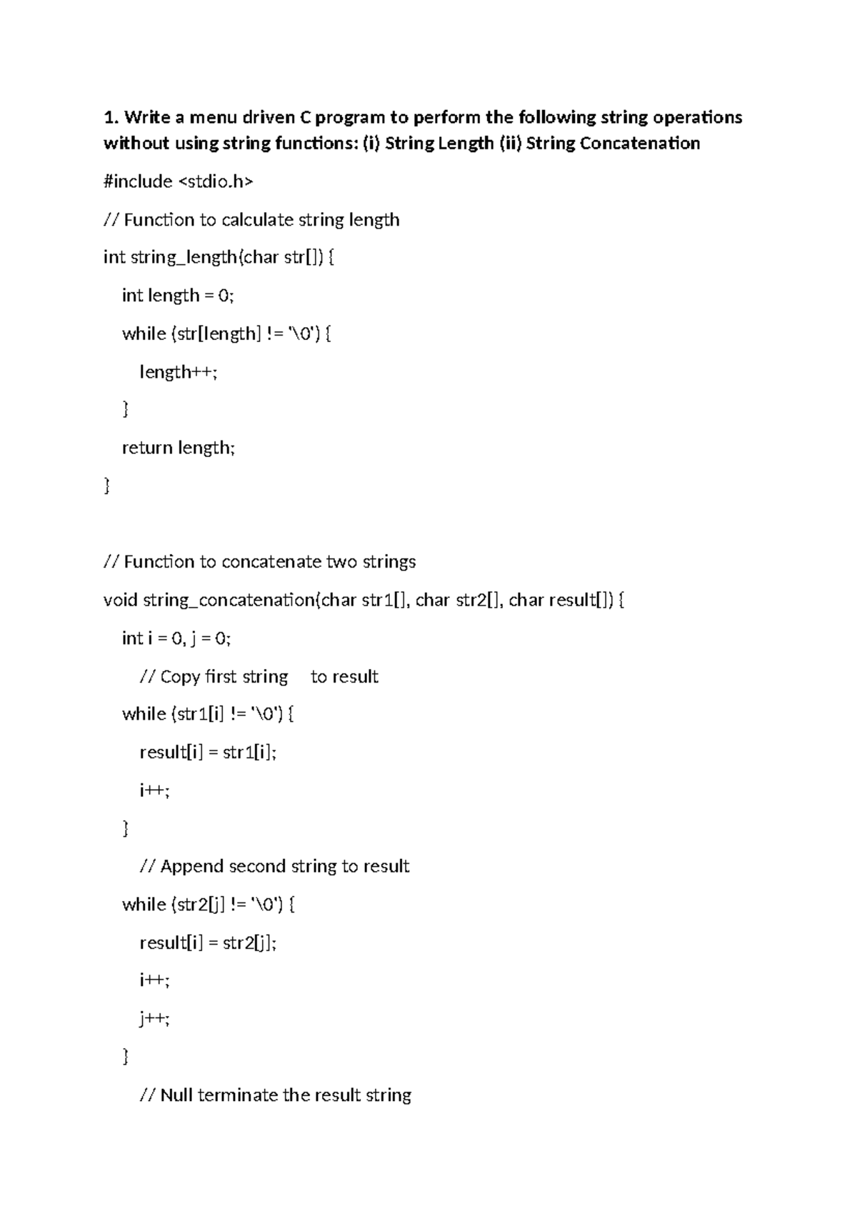 Practical Question Bank for C Programming Operations (CS101) - Studocu