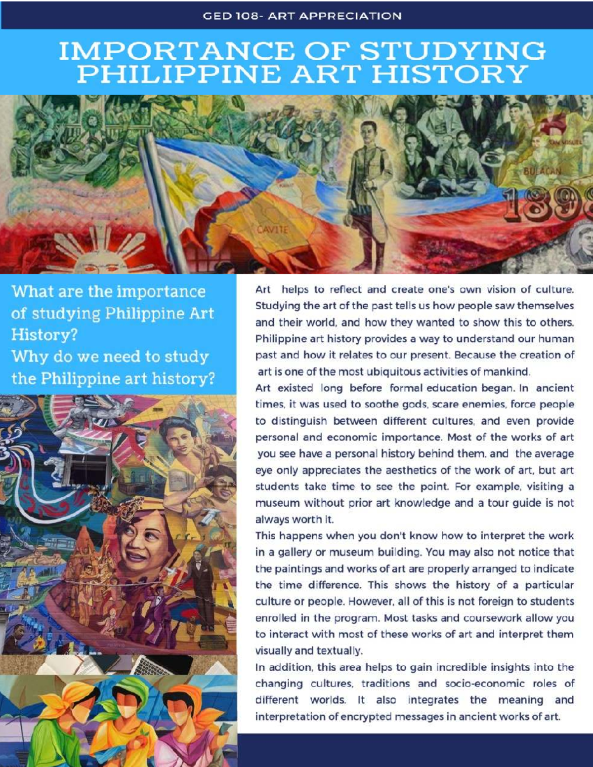 Importance of Studying Philippine Art History for GED ART APPRECIATION ...
