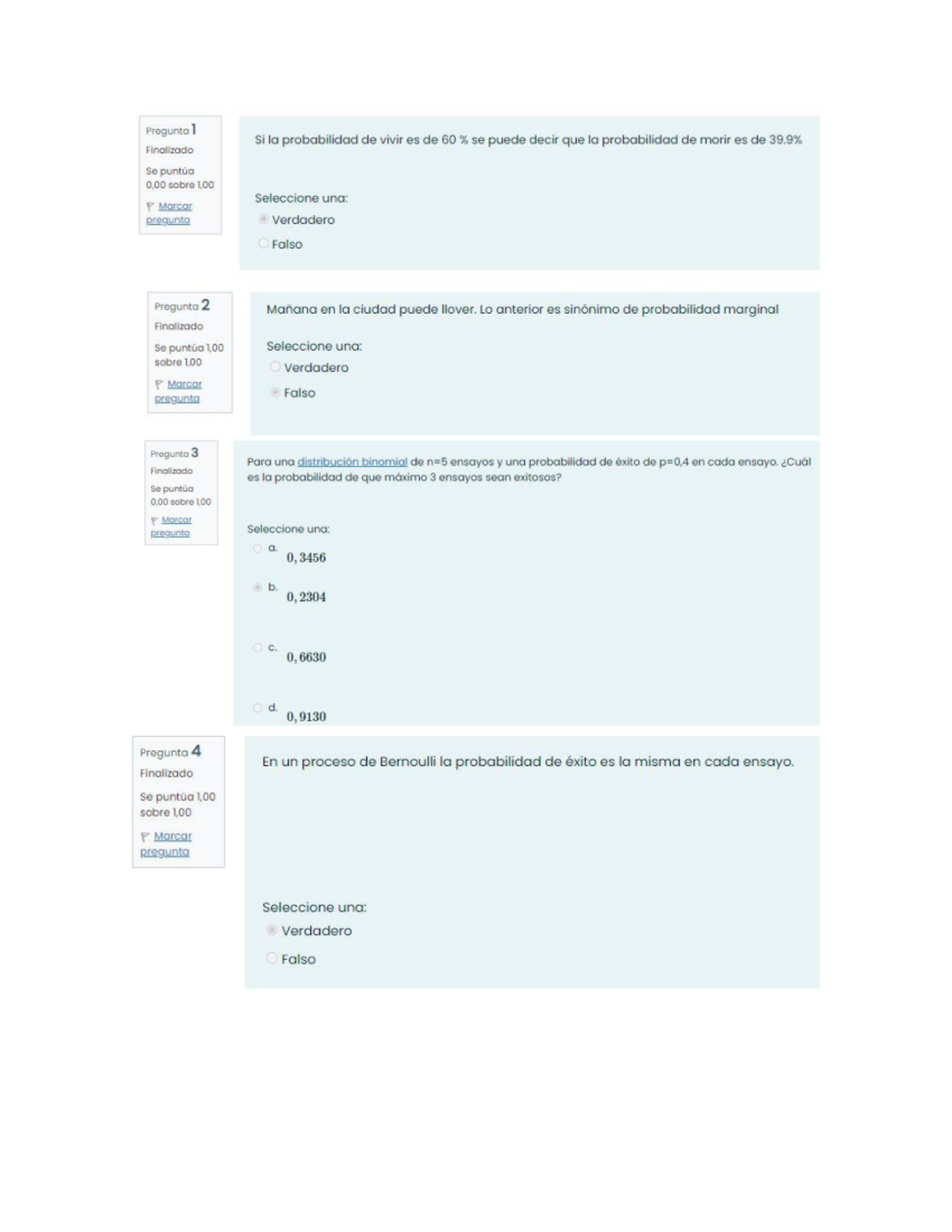 Parcial 2 - Estadística: Preguntas y Respuestas clave - Studocu