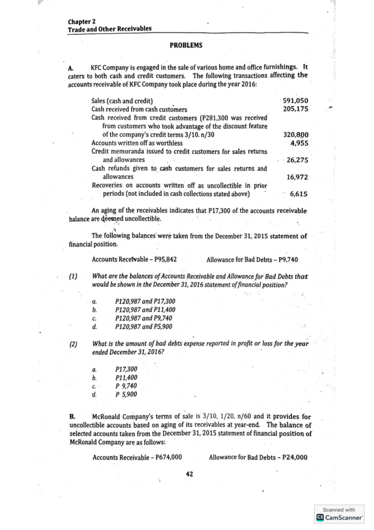 Chapter 2 trade and other receivables problems and solutions - Studocu