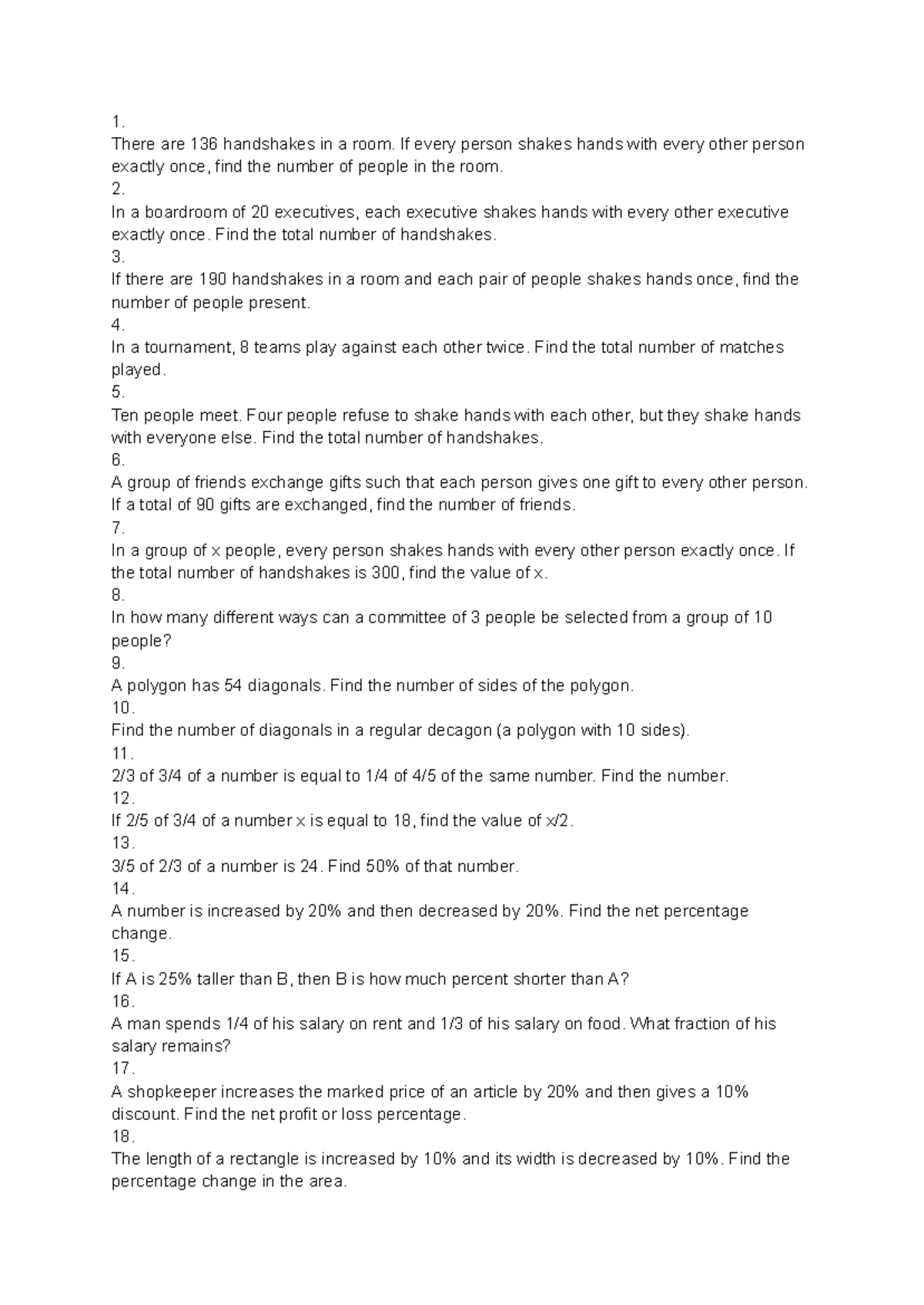 Mathematics MCQ Sample Questions for LCAT 200 - Studocu