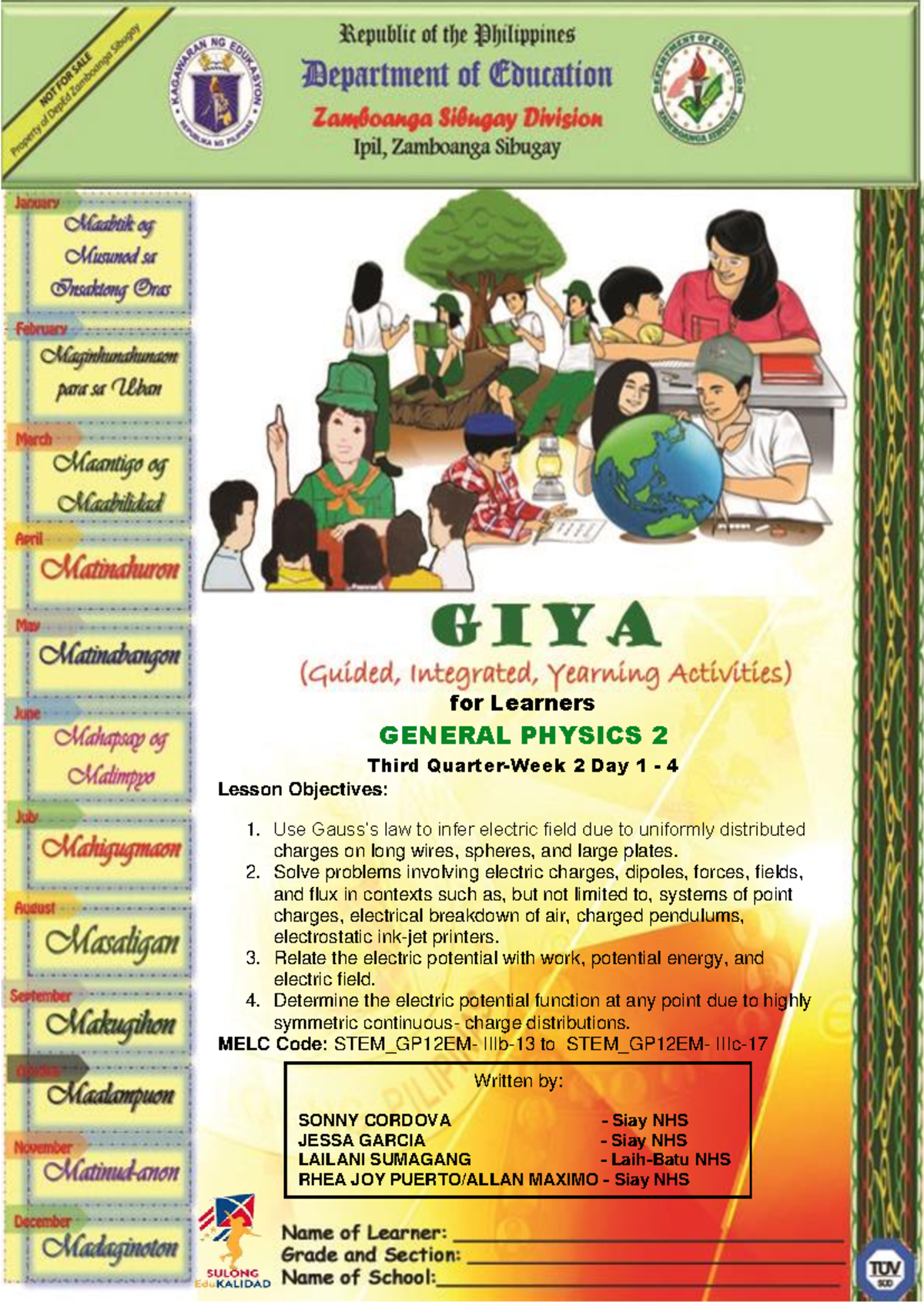 Gauss Law in General Physics 2: Lesson Objectives and Activities - Studocu