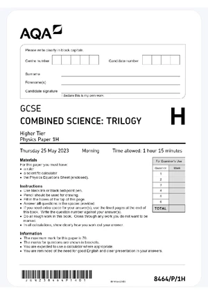 GCSE AQA Physics Paper 2H Predicted Questions & Grade Boundaries 2025 ...