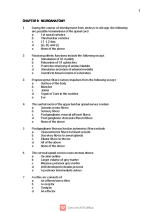 Neuroanatomy MCQ 1 - 100 Practice Questions Neuroanatomy School of ...