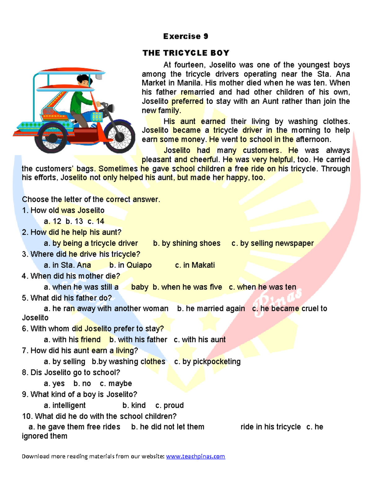 DRP Exercises 9 and 10 www.teachpinas.com - Download more reading ...