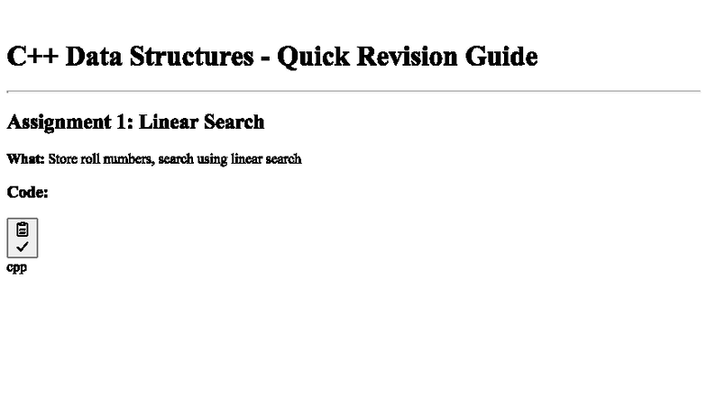 Data Structures Lab Codes: Quick Revision Guide for Assignments - Studocu