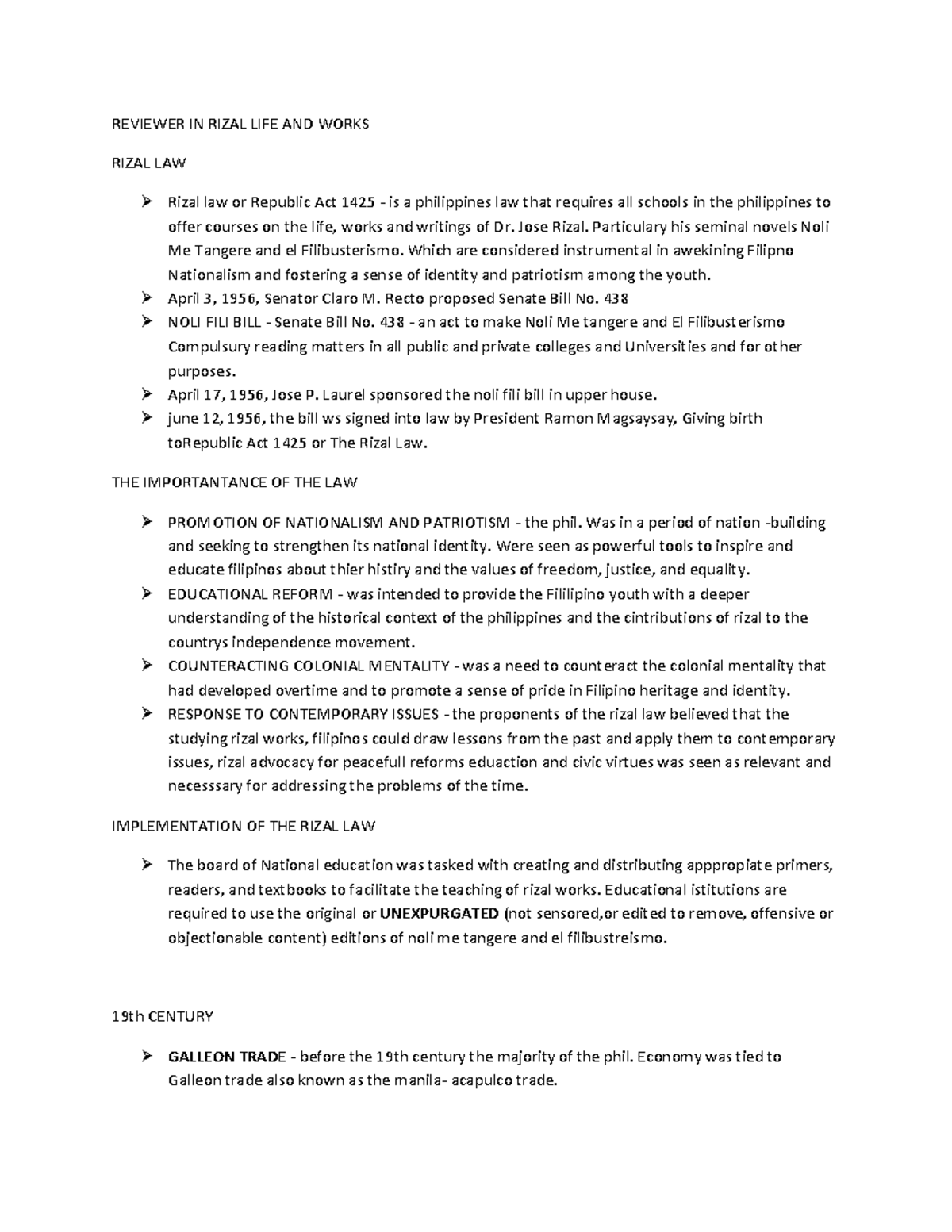 Reviewer for RLW Prelim 2: Rizal Life and Works Insights - Studocu