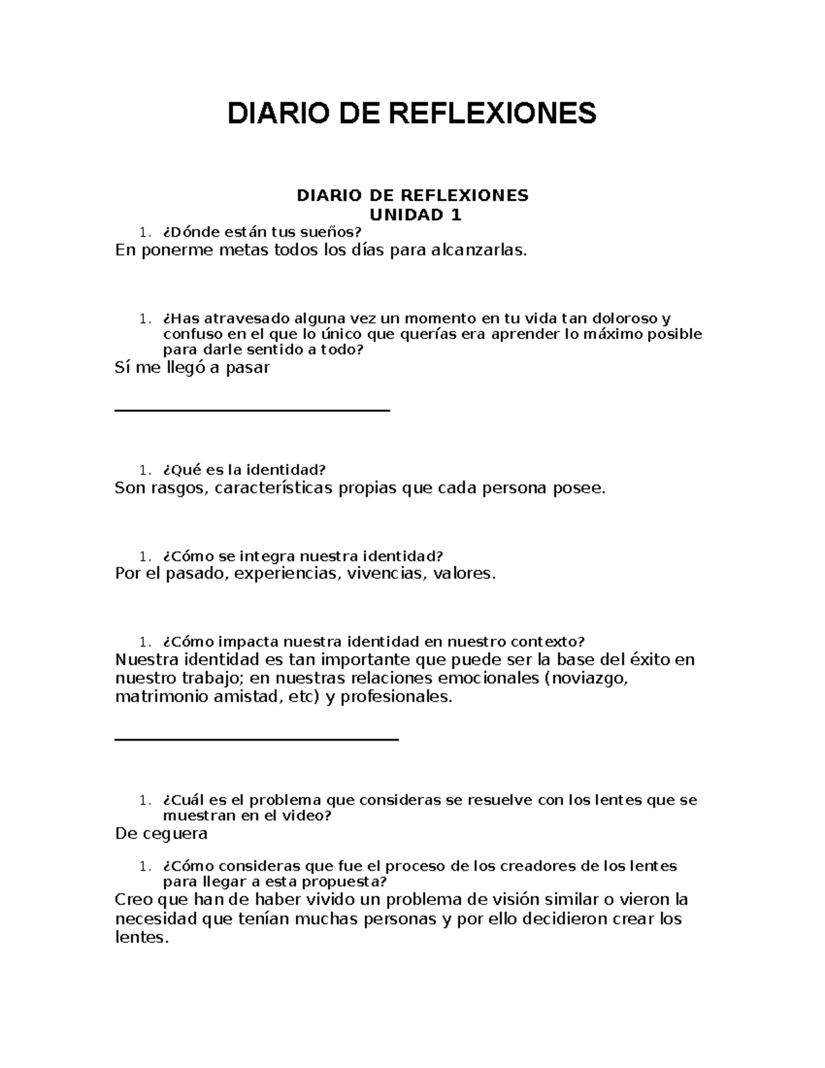 Diario DE Reflexiones de empatia para resolver docx - DIARIO DE REFLEXIONES DIARIO DE ...