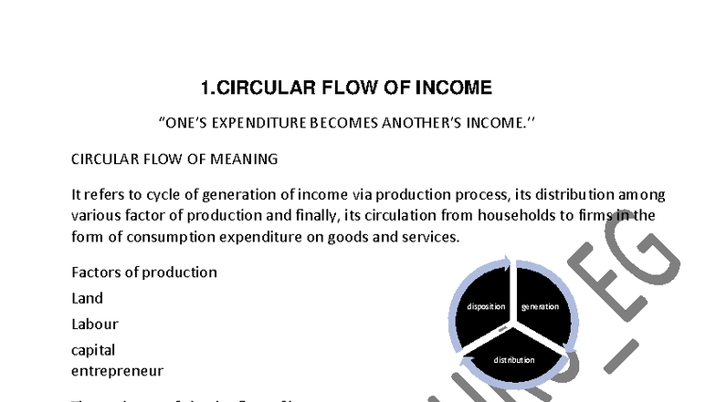 Raftar NOTE: Circular Flow of Income & Expenditure - Class XII CBSE ...