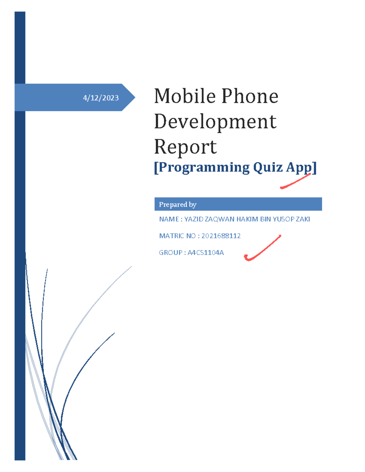 CSC264 Individual Project Proposal: Mobile Quiz App Development - Studocu