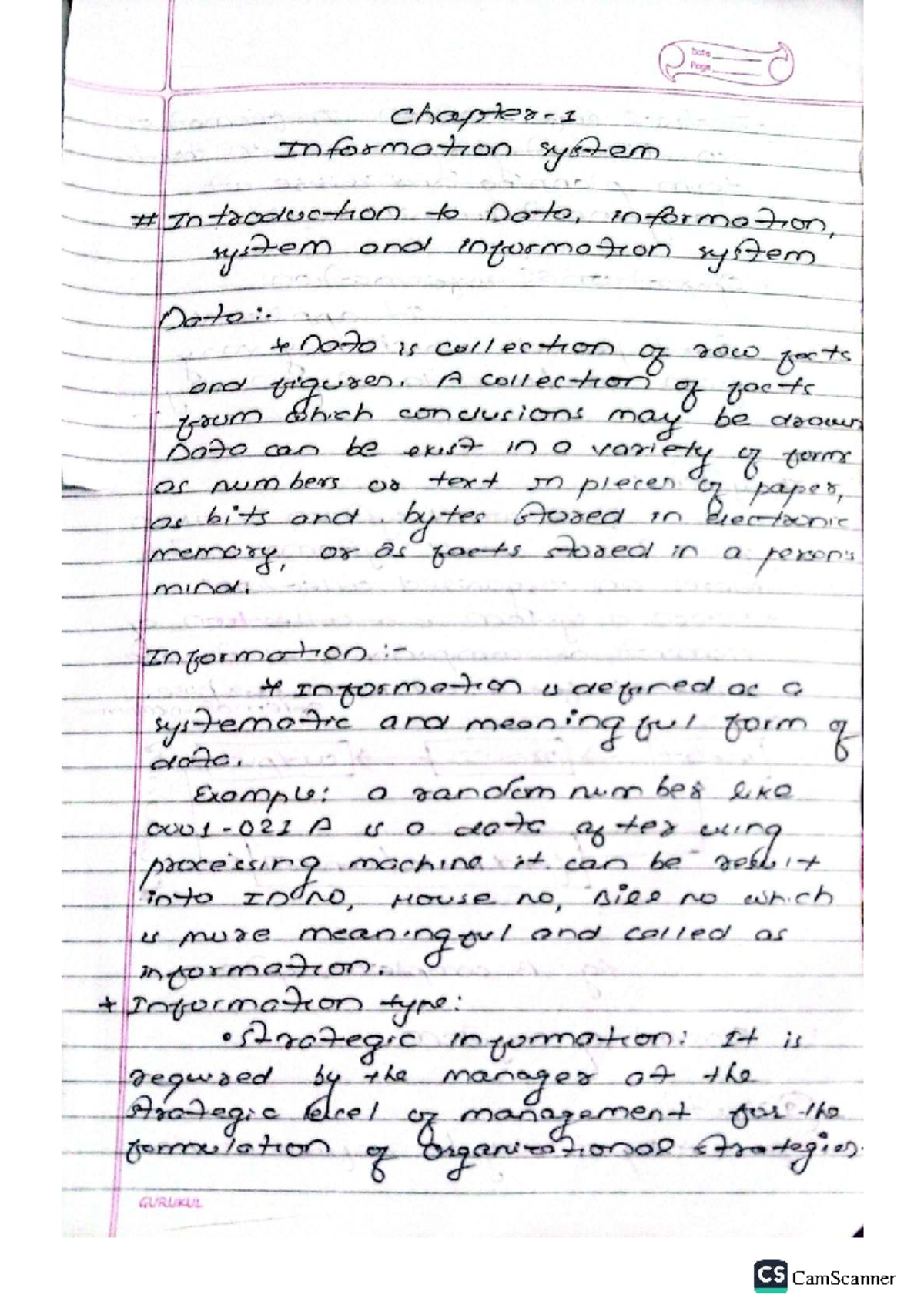 GURUKUL CS Information Systems Overview and Key Concepts - Studocu