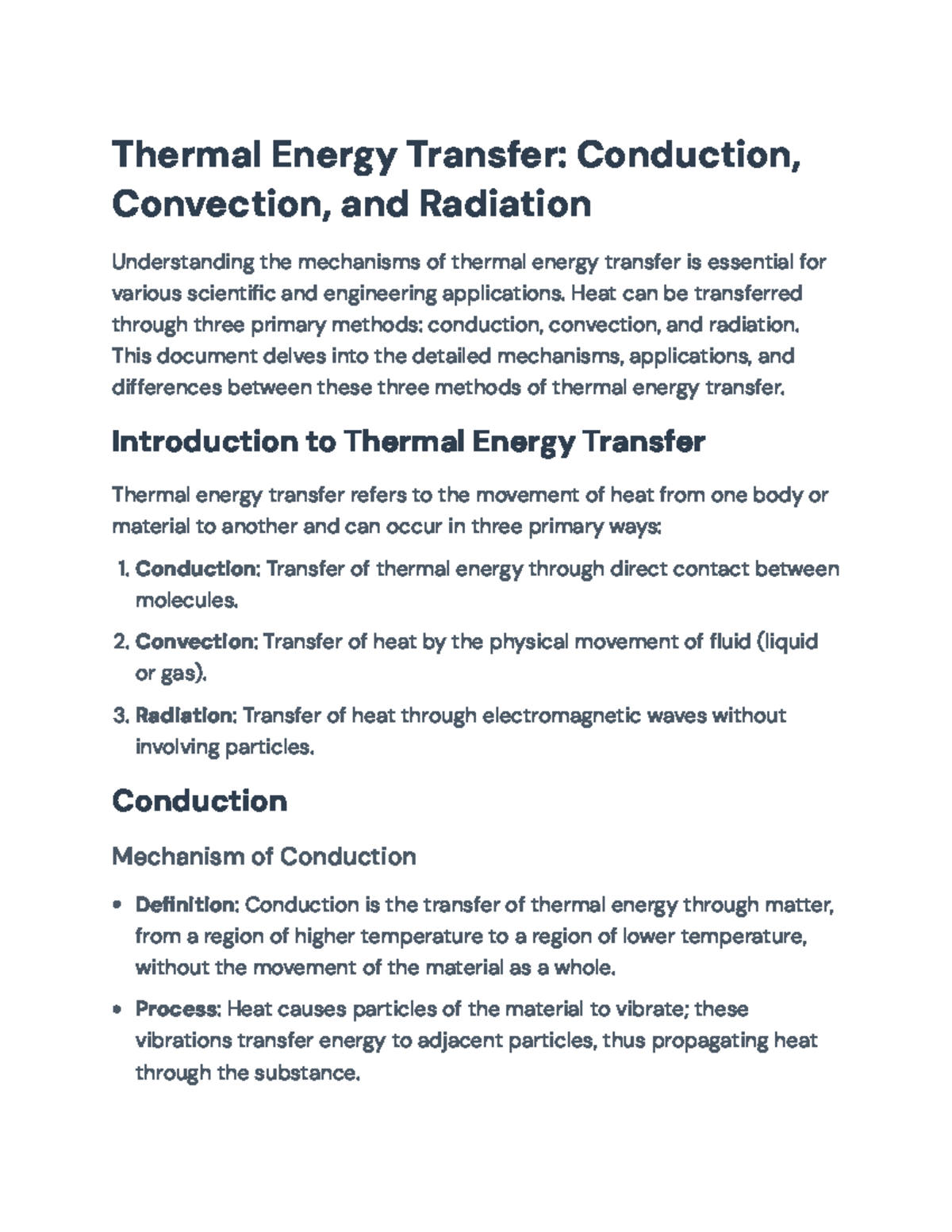 Understanding Thermal Energy Transfer: Conduction, Convection ...