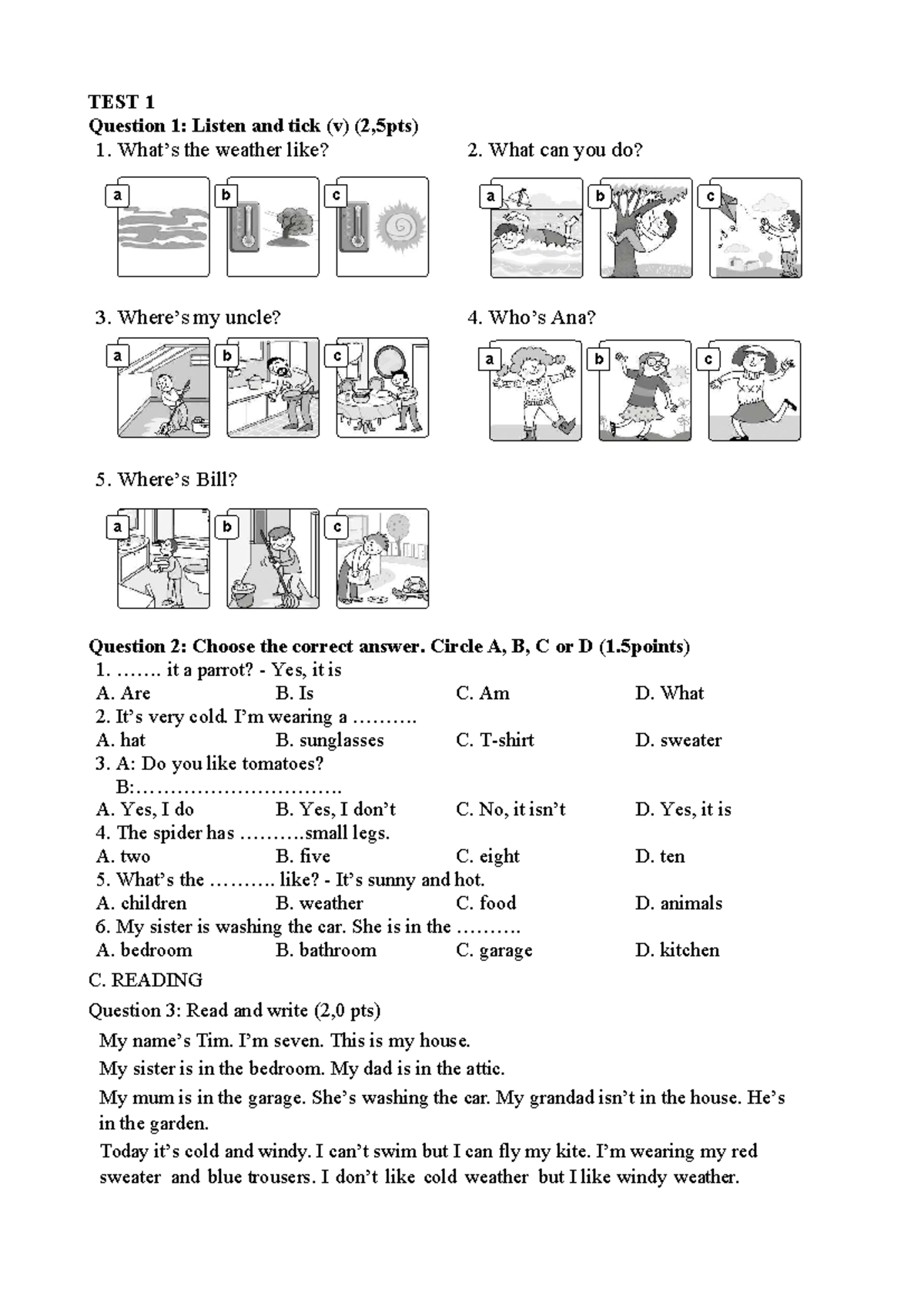 Discovery 3 - Test 1 Listening and Reading Questions - Studocu