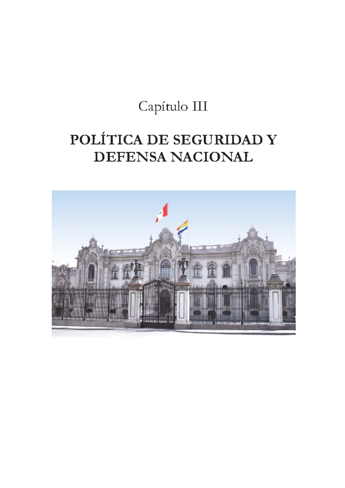 Capítulo III: Política de Seguridad y Defensa Nacional - Libro Blanco ...