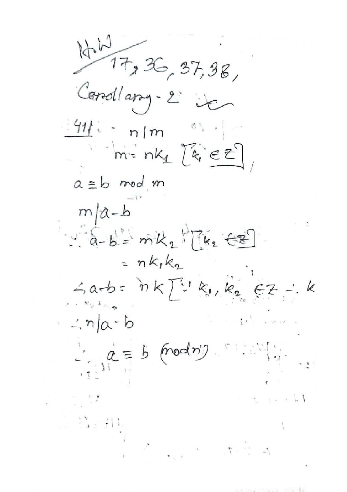 H.W 17-38 & Euclidean Algorithm Notes - Discrete Math - Studocu