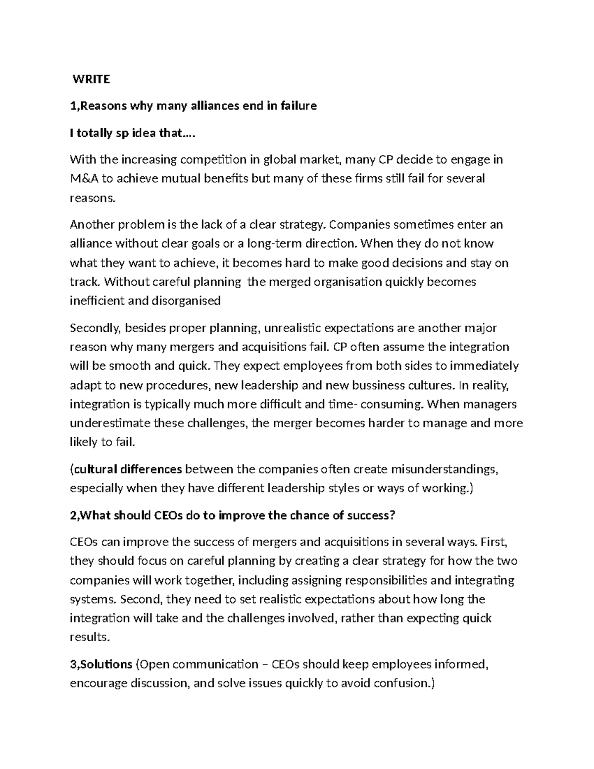 CP 101: Reasons for Alliance Failures and CEO Strategies for Success ...