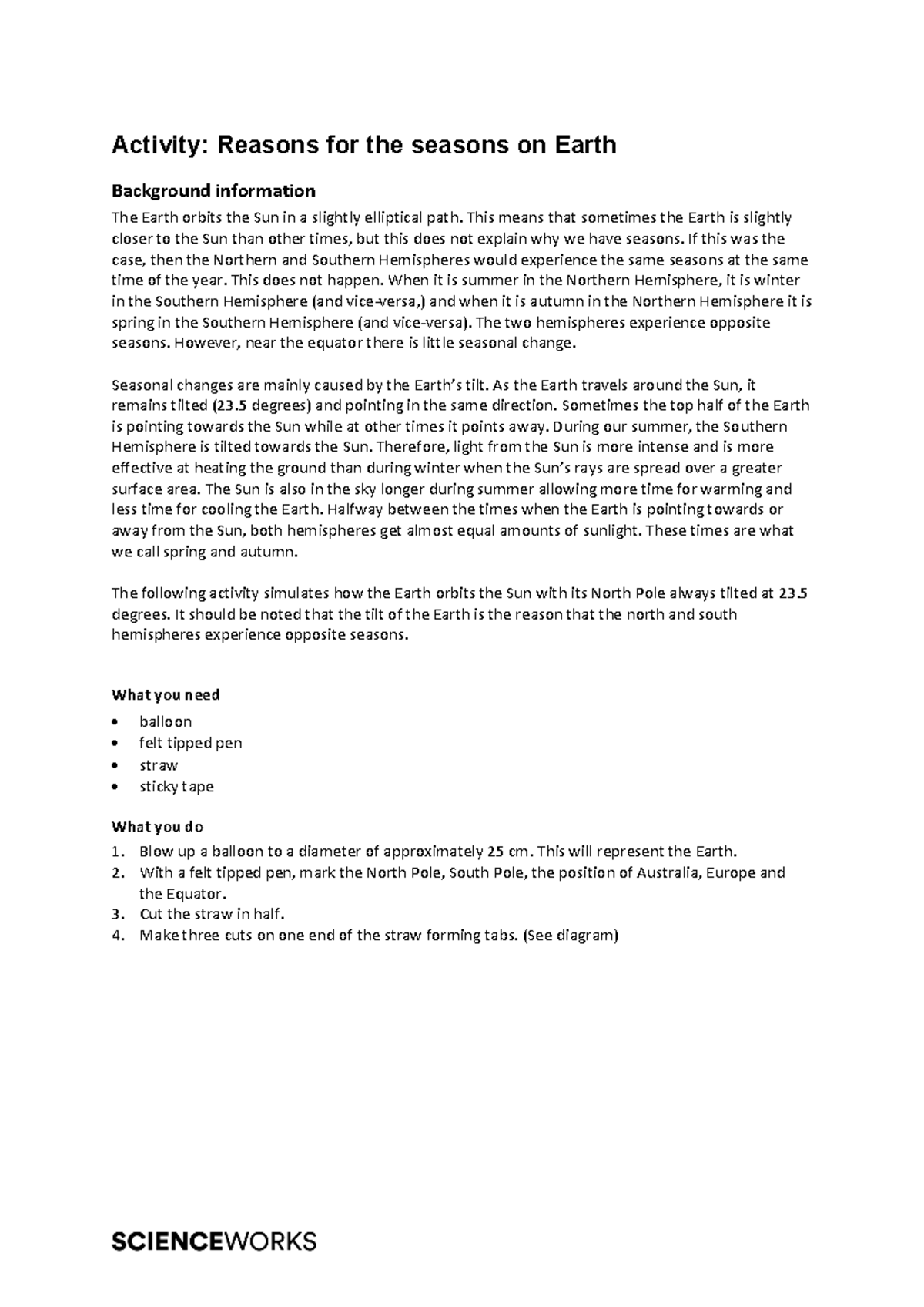 Seasons Activities: Understanding Earth's Seasonal Changes and Effects ...